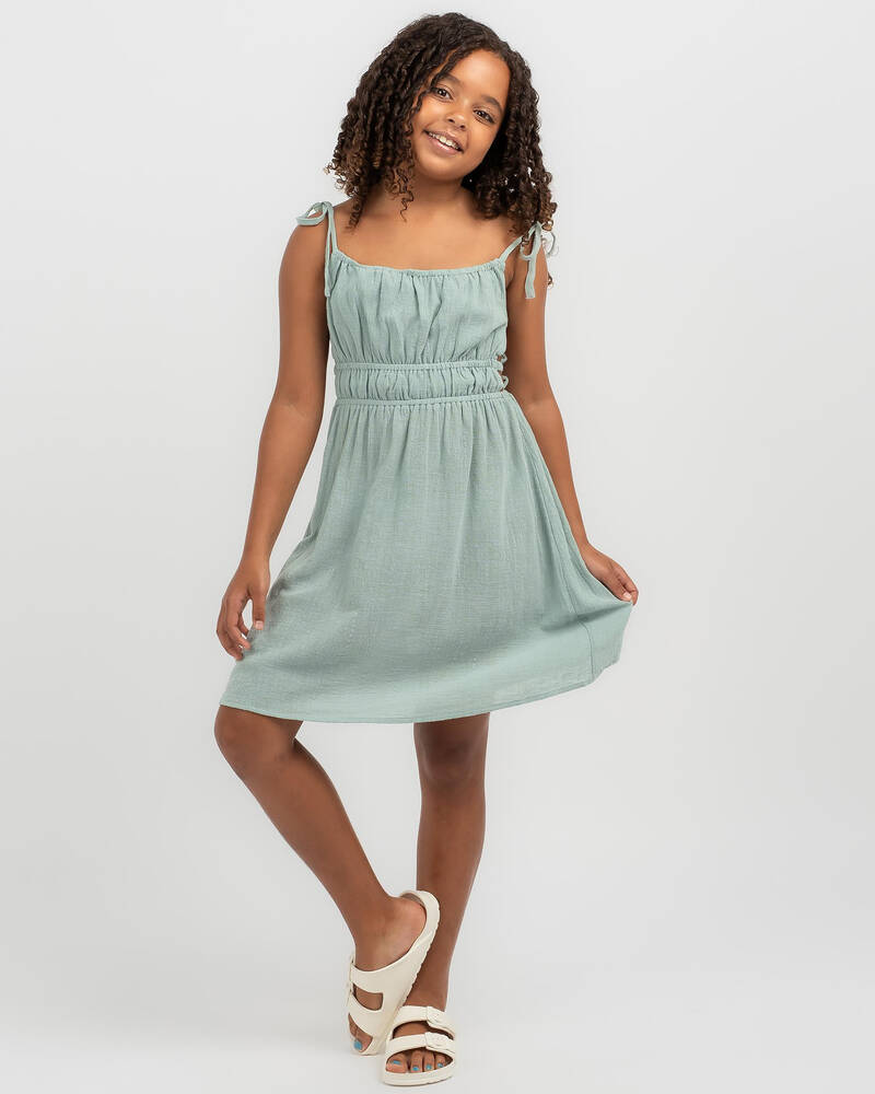 Shop Mooloola Girls' Starfish Beach Dress In Sage - Fast Shipping ...