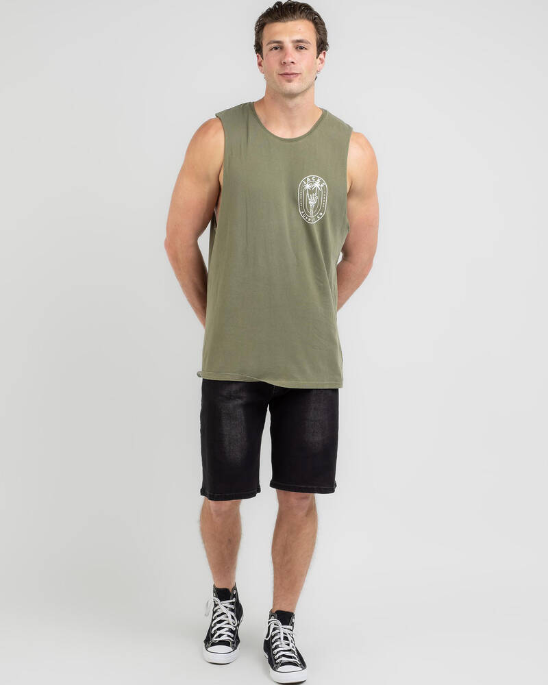 Shop Jacks Knuckle Muscle Tank In Olive Acid - Fast Shipping & Easy ...