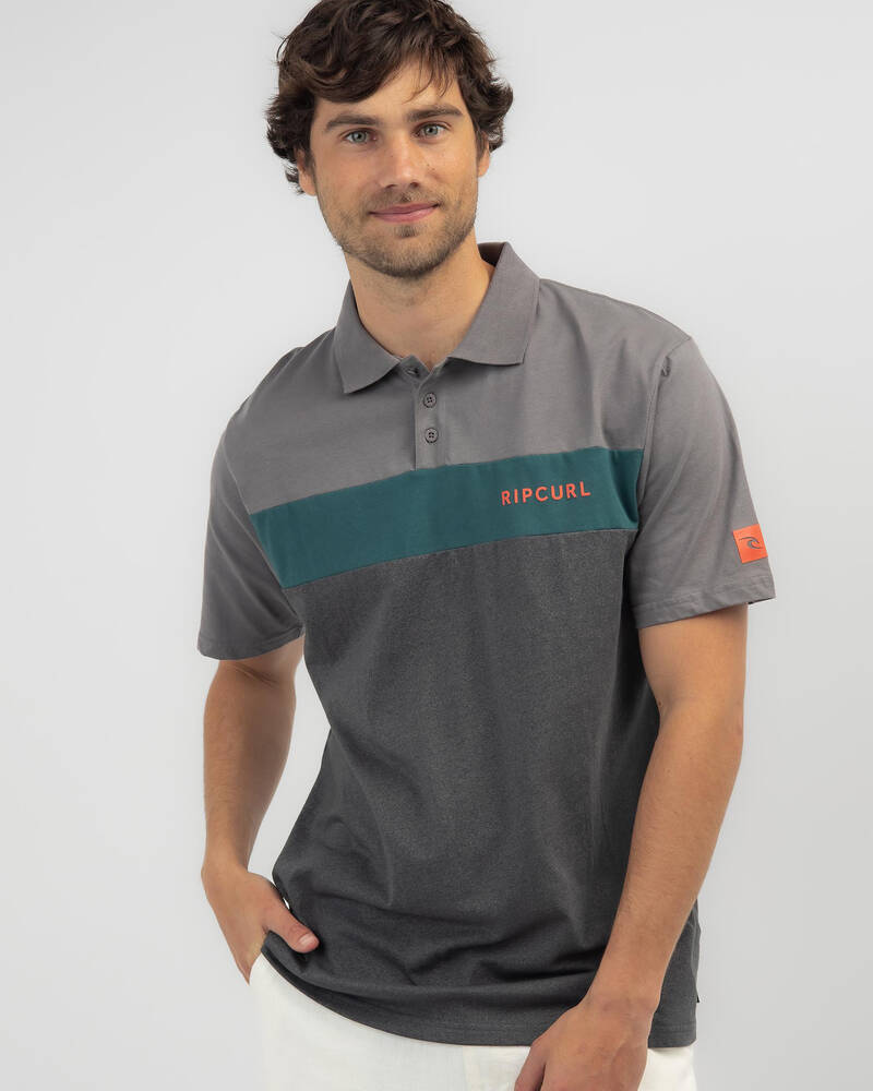 Shop Rip Curl Undertow Panel Polo Shirt In Blue Green - Fast Shipping ...