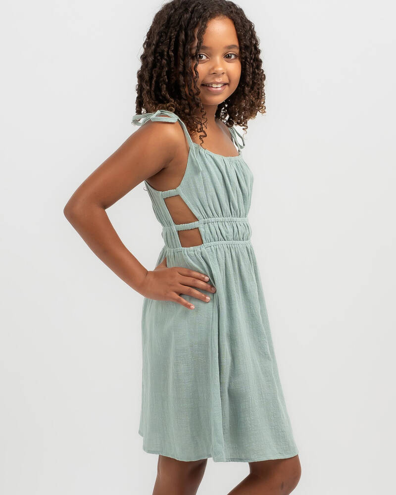 Shop Mooloola Girls' Starfish Beach Dress In Sage - Fast Shipping ...