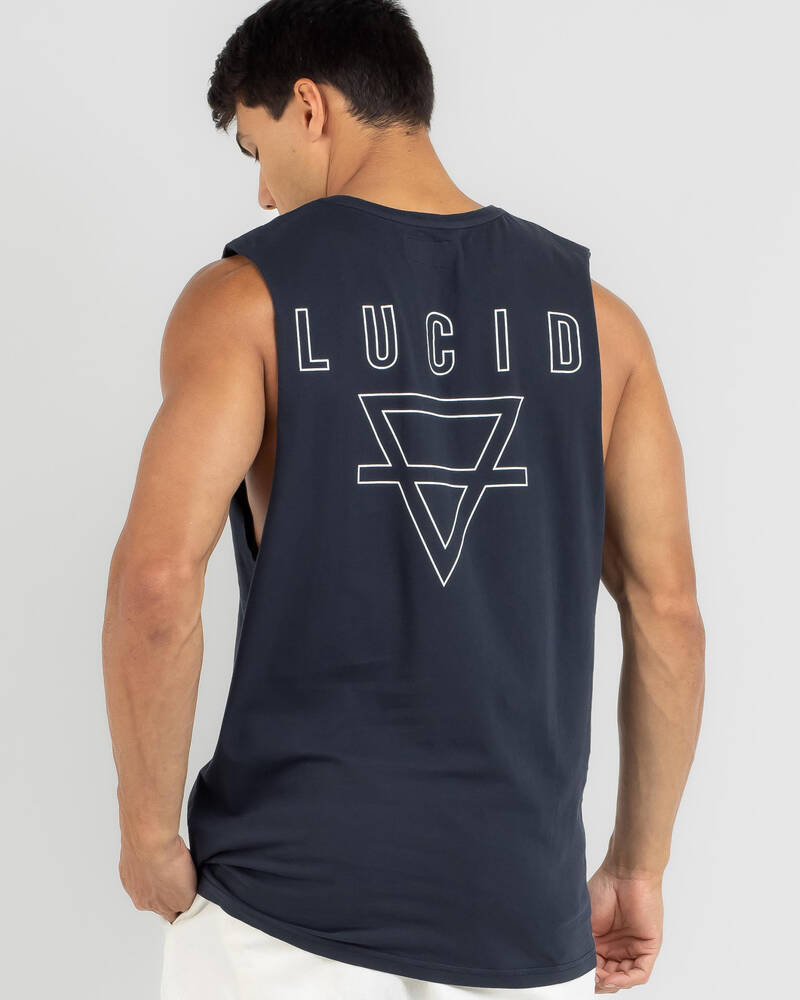 Shop Lucid Absolute Muscle Tank In Washed Navy - Fast Shipping & Easy ...