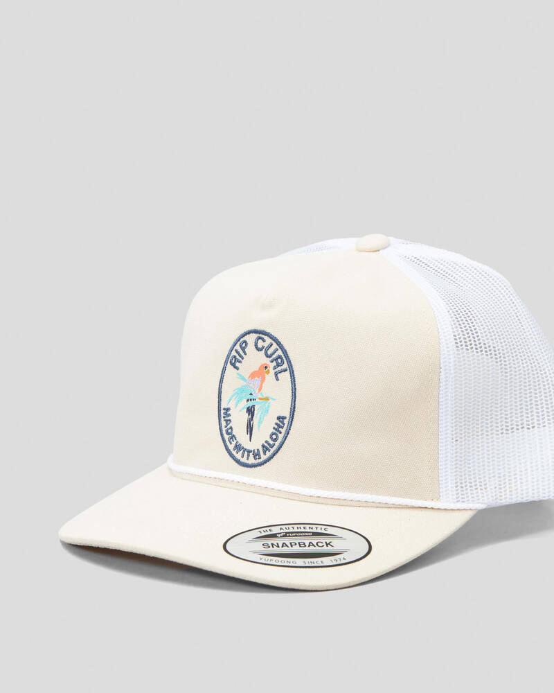 Shop Rip Curl Mod Tropics Trucker Cap In Bone - Fast Shipping & Easy ...