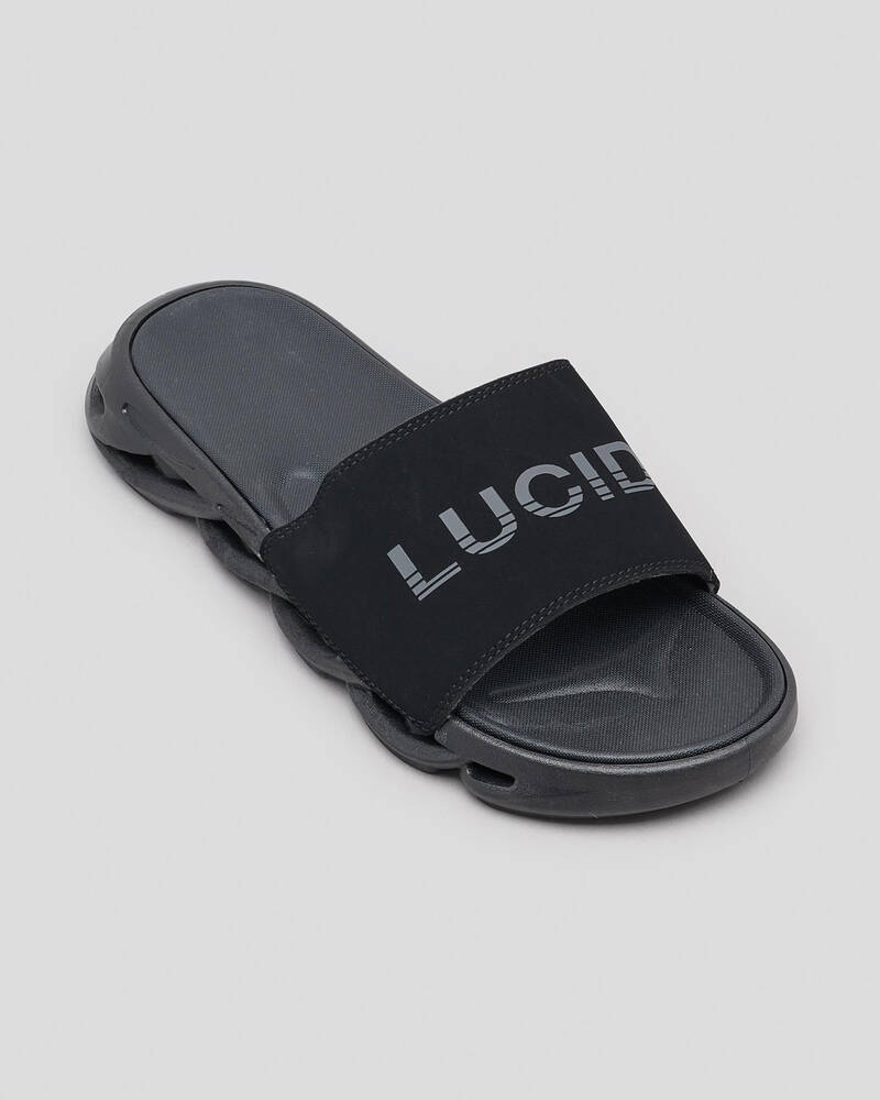Shop Lucid Stratford Slides In Black/grey - Fast Shipping & Easy ...