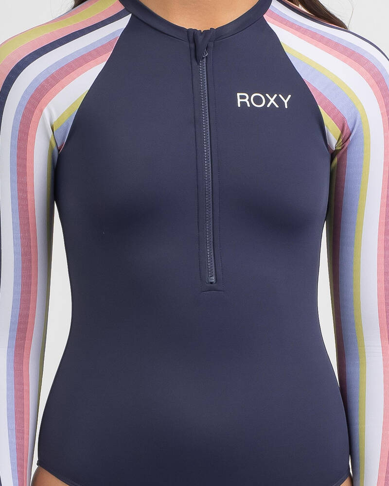 Shop Roxy Girls' Lovely Shine Surfsuit In Heather Rose - Fast Shipping ...
