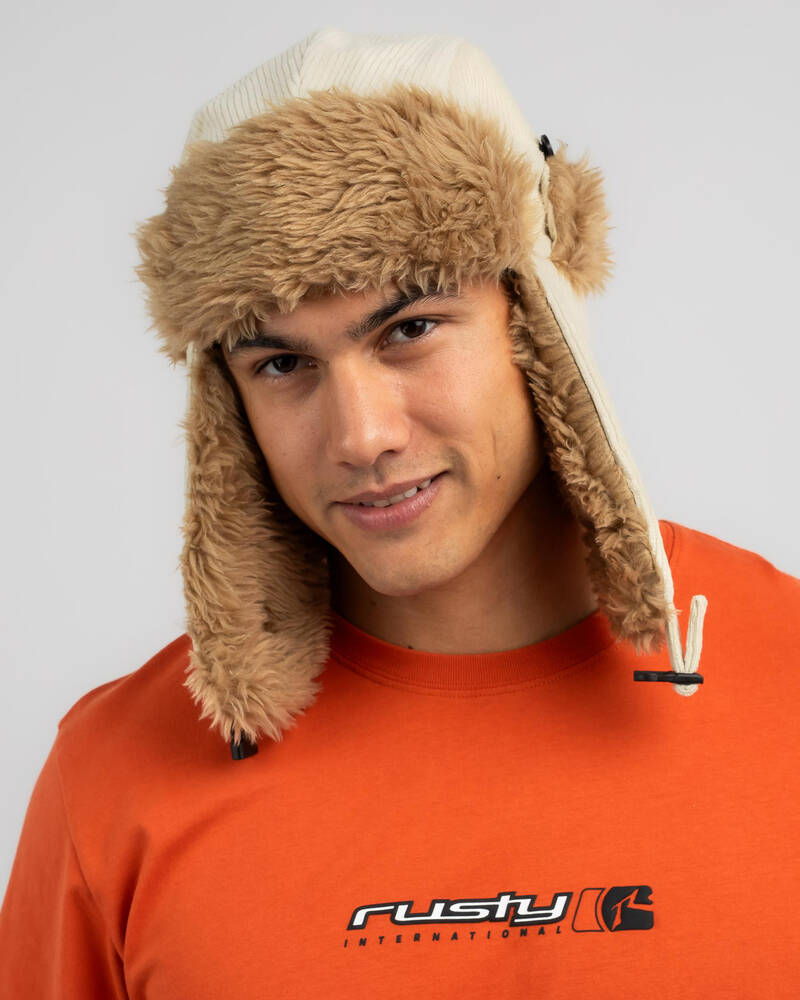 Shop Miscellaneous Sequence Cord Trapper Hat In Sand - Fast Shipping ...