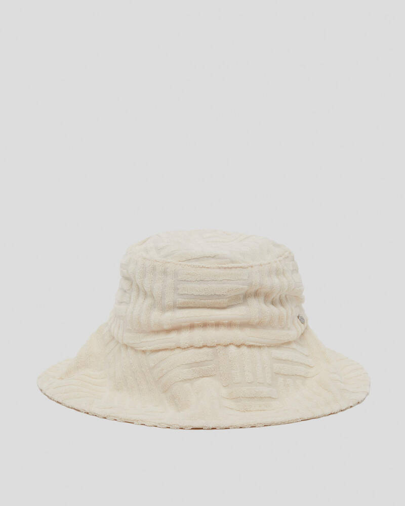 Shop Rusty Sadie Toweling Bucket Hat In Ceramic White - Fast Shipping ...