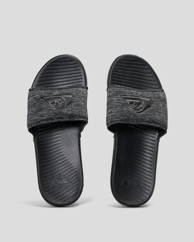 Quiksilver Bright Coast Slides In Grey/black - Fast Shipping & Easy ...