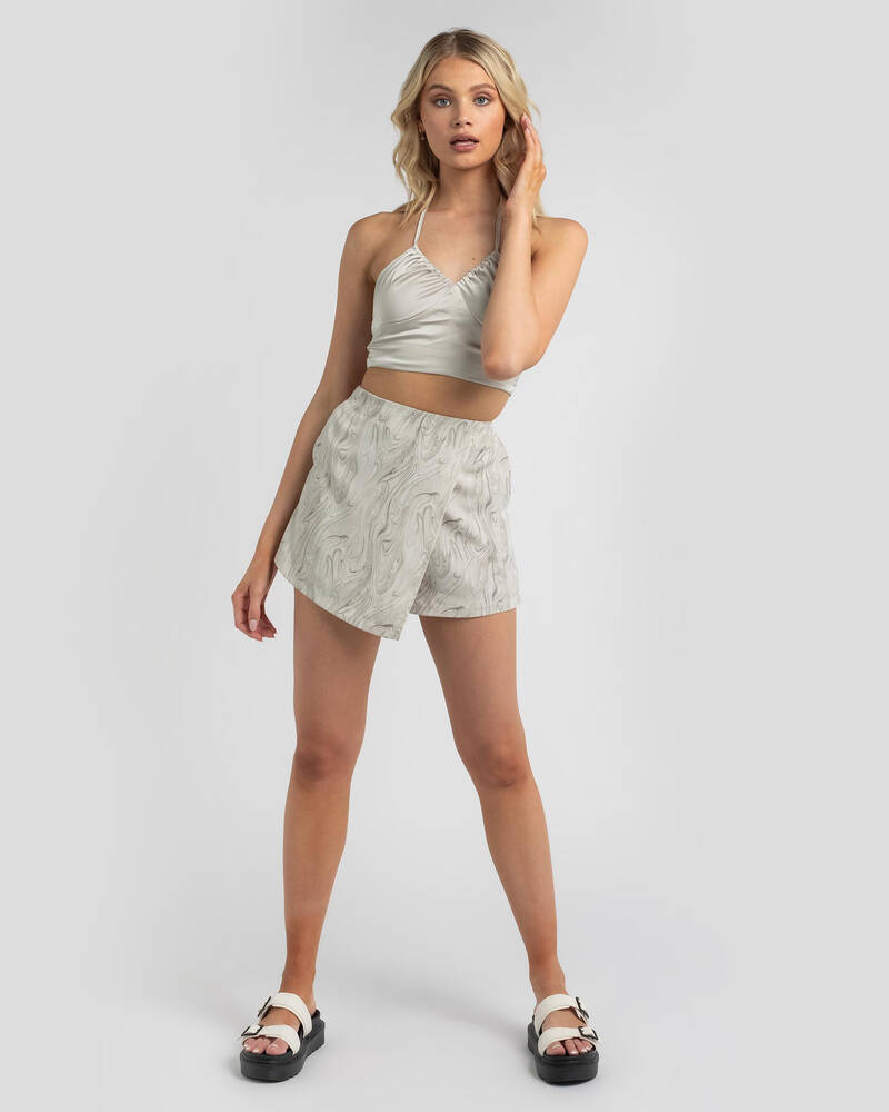 Shop Ava And Ever Omari Skort In Grey Marble - Fast Shipping & Easy ...