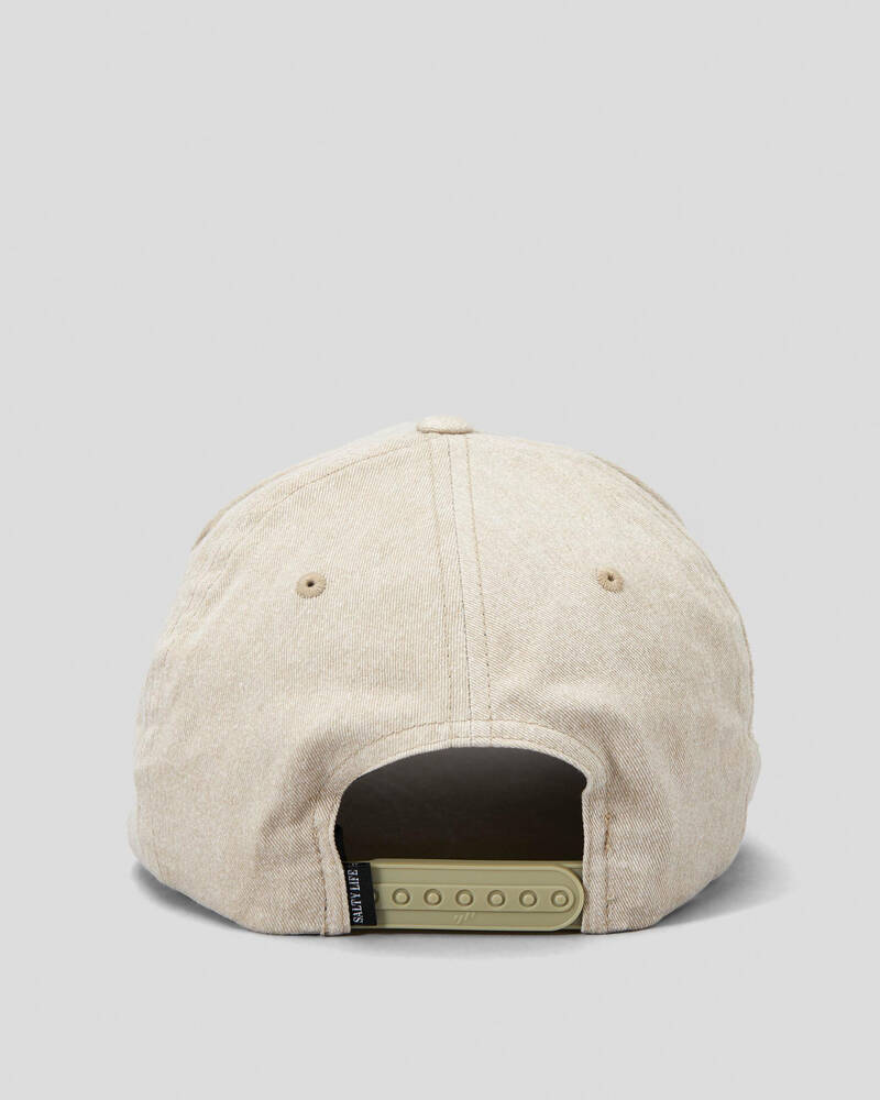 Shop Salty Life Anchors Snapback Cap In Washed Khaki - Fast Shipping ...