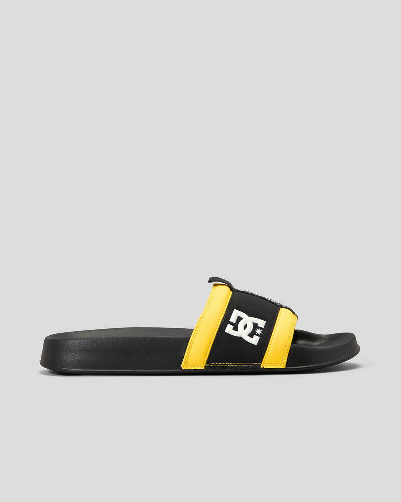 Shop DC Shoes Lynx Slides In Black/black/yellow - Fast Shipping & Easy ...