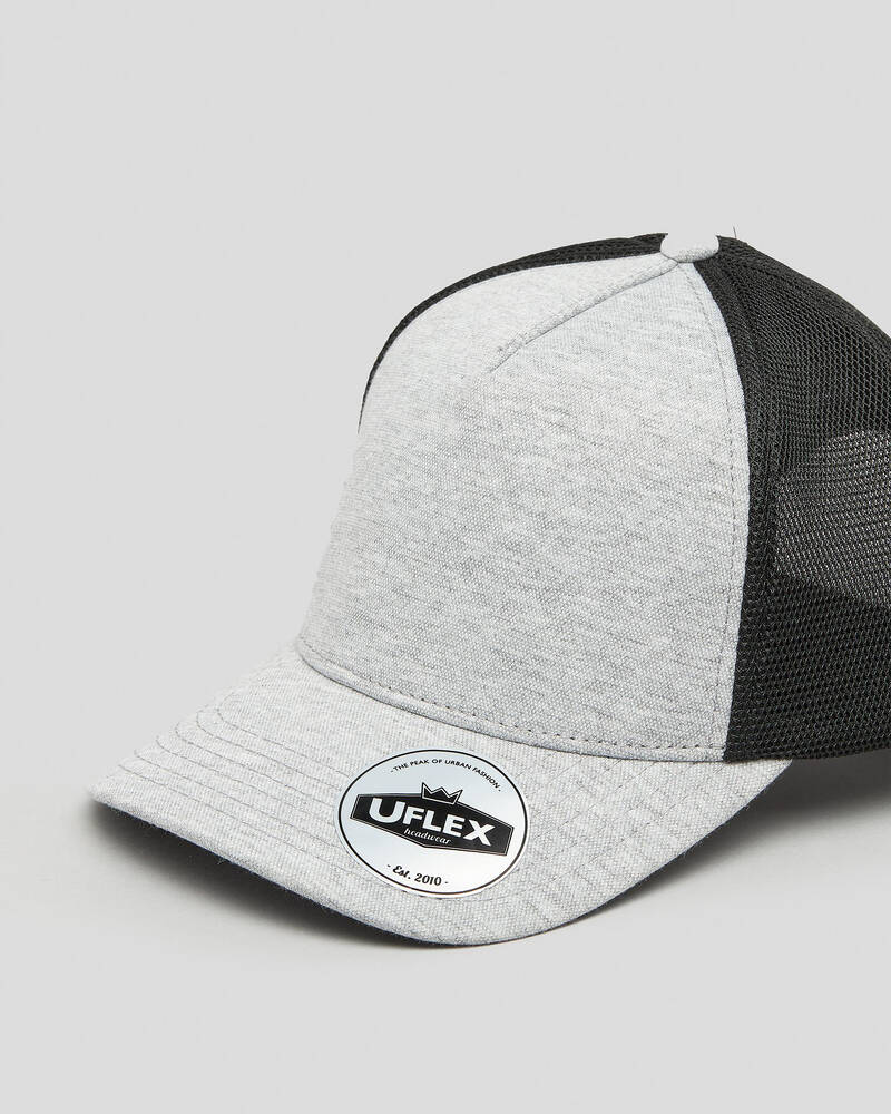Shop UFlex Comfort Trucker Cap In Grey Melange - Fast Shipping & Easy ...