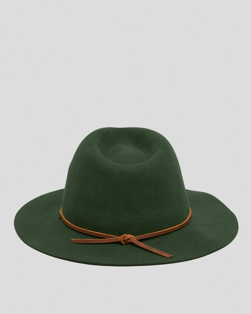 Shop Brixton Wesley Packable Fedora In Moss - Fast Shipping & Easy ...