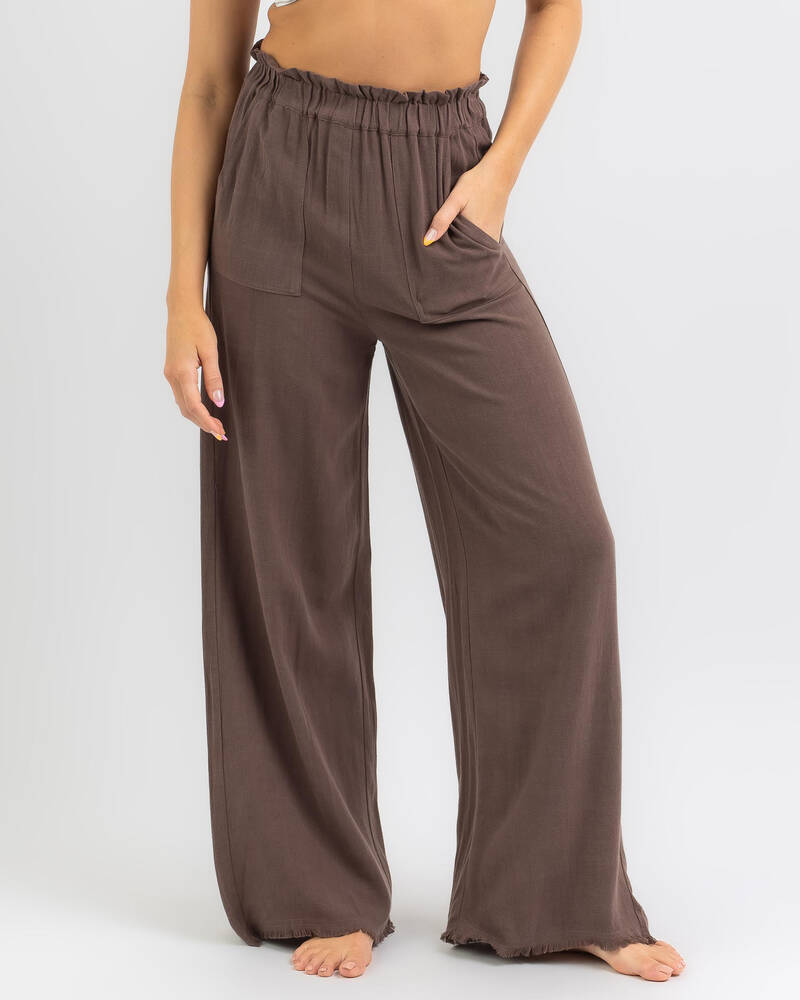 Shop Ava And Ever Fraser Beach Pants In Dark Chocolate - Fast Shipping ...