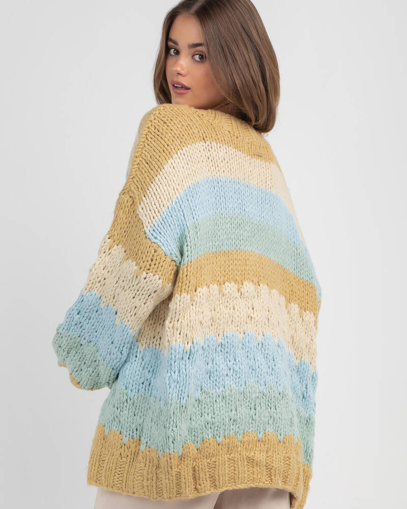 Shop Mooloola Malia Knit Cardigan In Seashell/blue/sheepskin - Fast ...