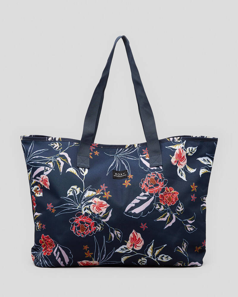 Shop Roxy Wildflower Beach Bag In Mood Indigo Sunset Boogie - Fast ...