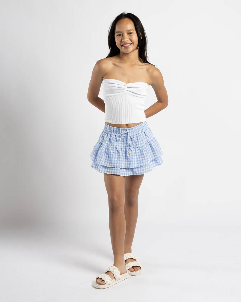 Shop Mooloola Girls' Bianca Knit Tube Top In White - Fast Shipping ...