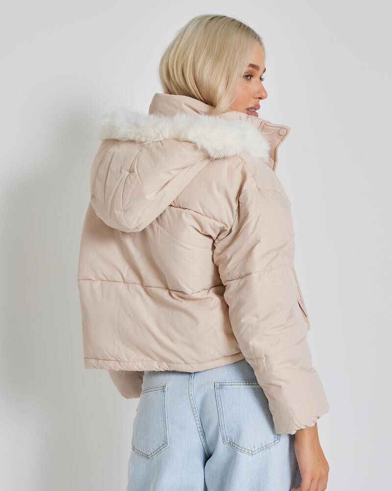 Shop Ava And Ever Ottawa Puffer Jacket In Bone - Fast Shipping & Easy ...