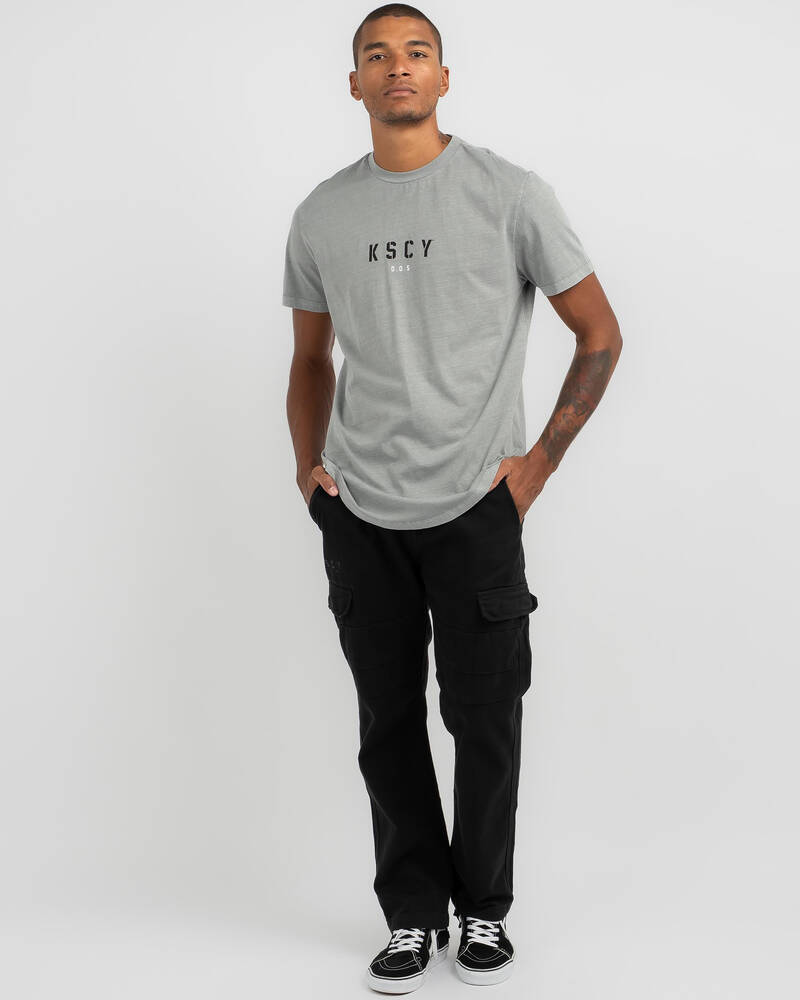 Shop Kiss Chacey Lambert Dual Curved T-Shirt In Pigment Limestone ...