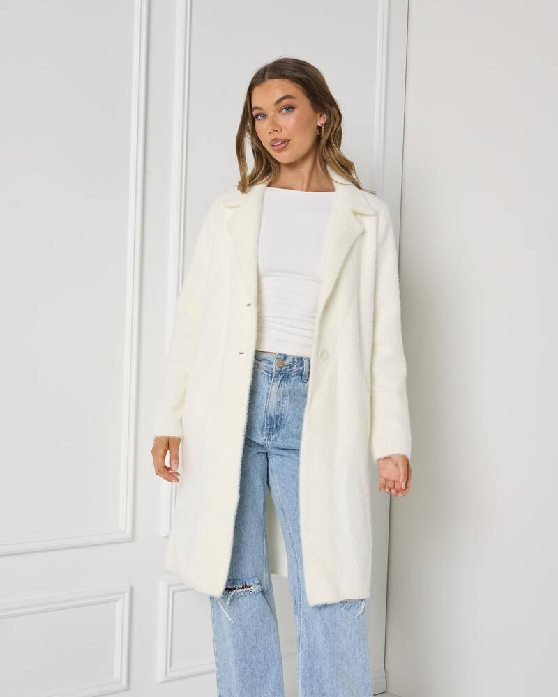 Mooloola Holland Knit Coatigan In Alabaster - Fast Shipping & Easy ...