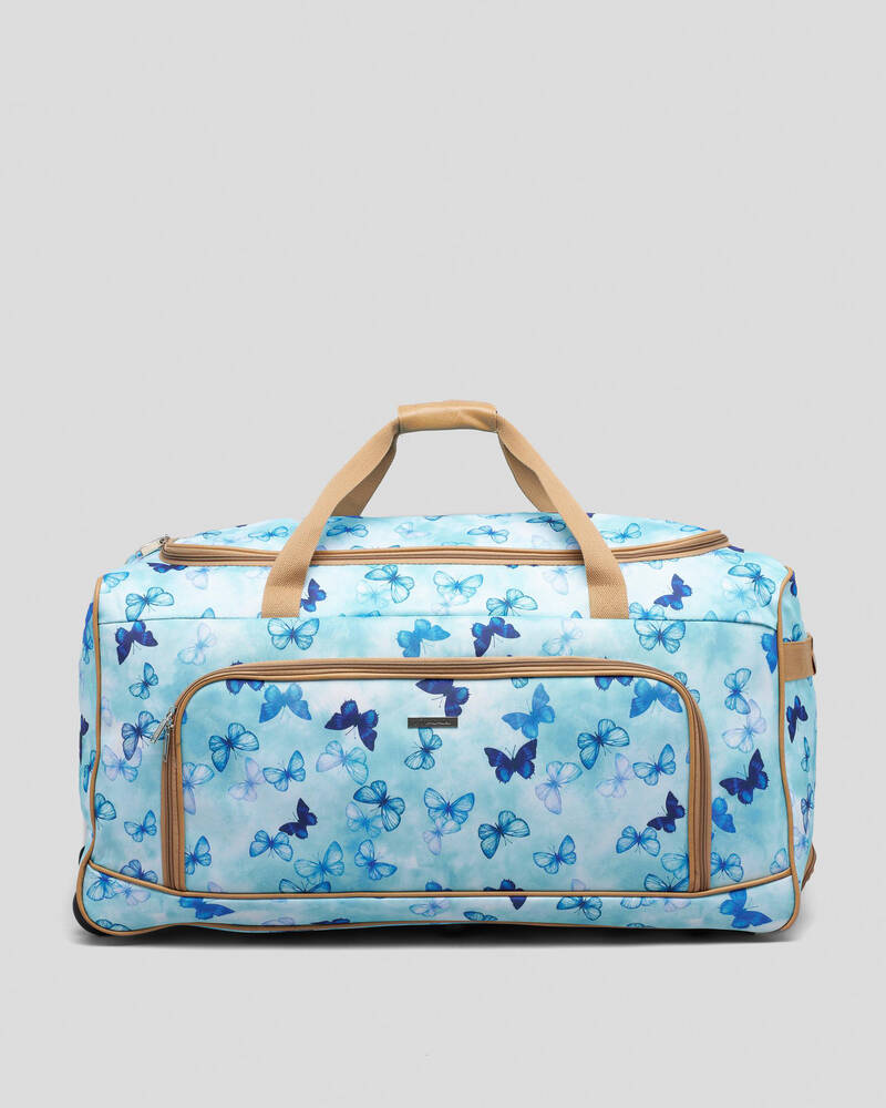 Shop Mooloola Kaia Large Wheeled Travel Bag In Blue - Fast Shipping ...