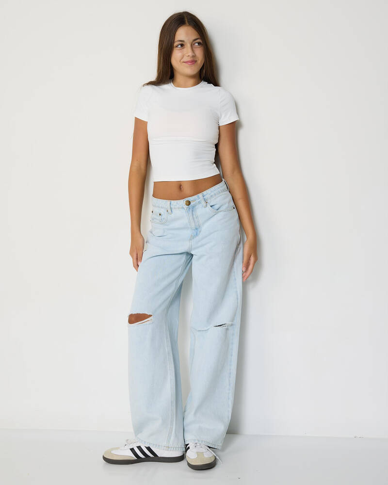 Shop DESU Girls' Bronx Mid Rise Jeans In Light Blue - Fast Shipping ...