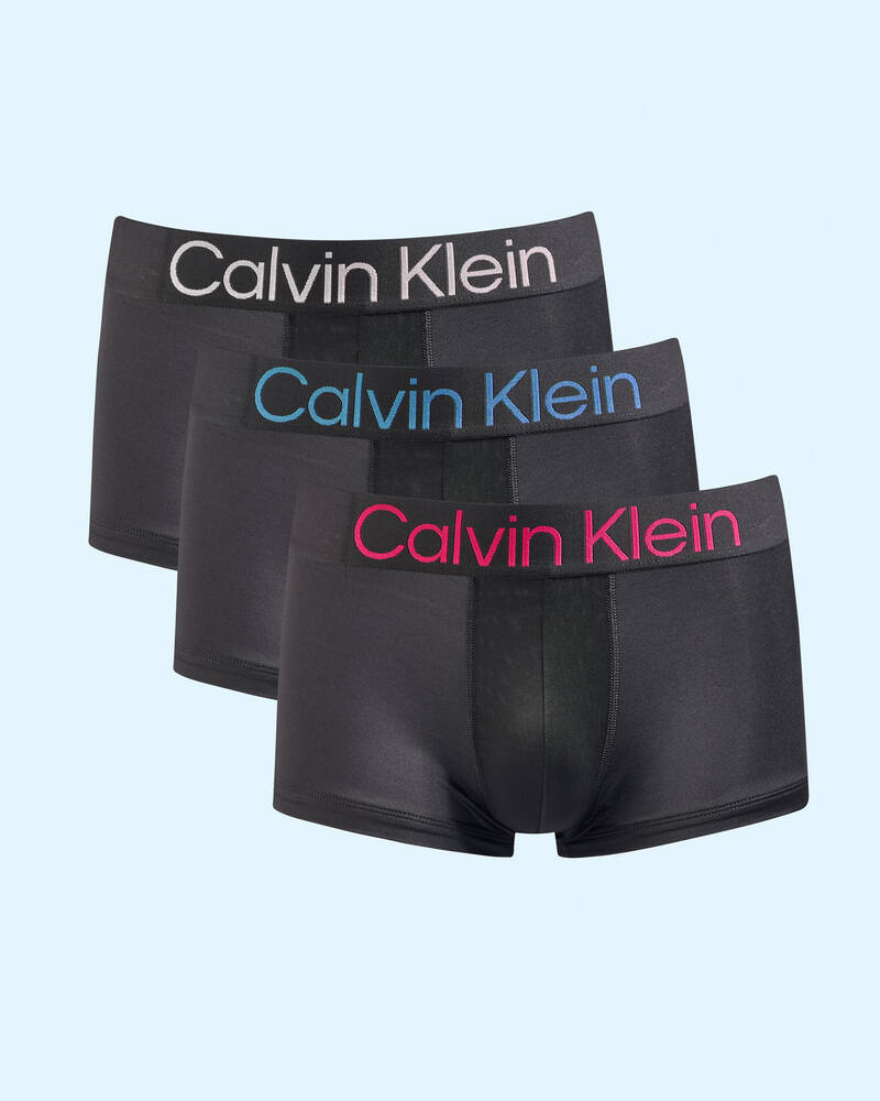 Shop Calvin Klein Bold Logo Low Rise Trunk 3 Pack In Black W/ High Rise ...