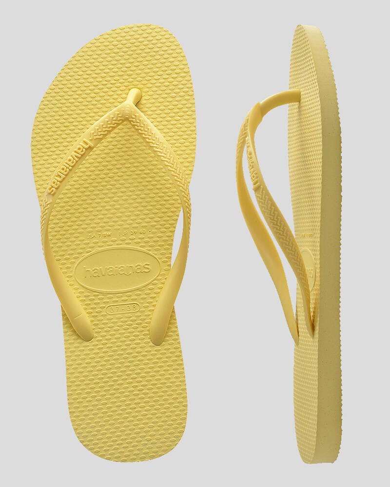 Shop Havaianas Slim Basic Thongs In Lemon Yellow - Fast Shipping & Easy Returns - City Beach ...