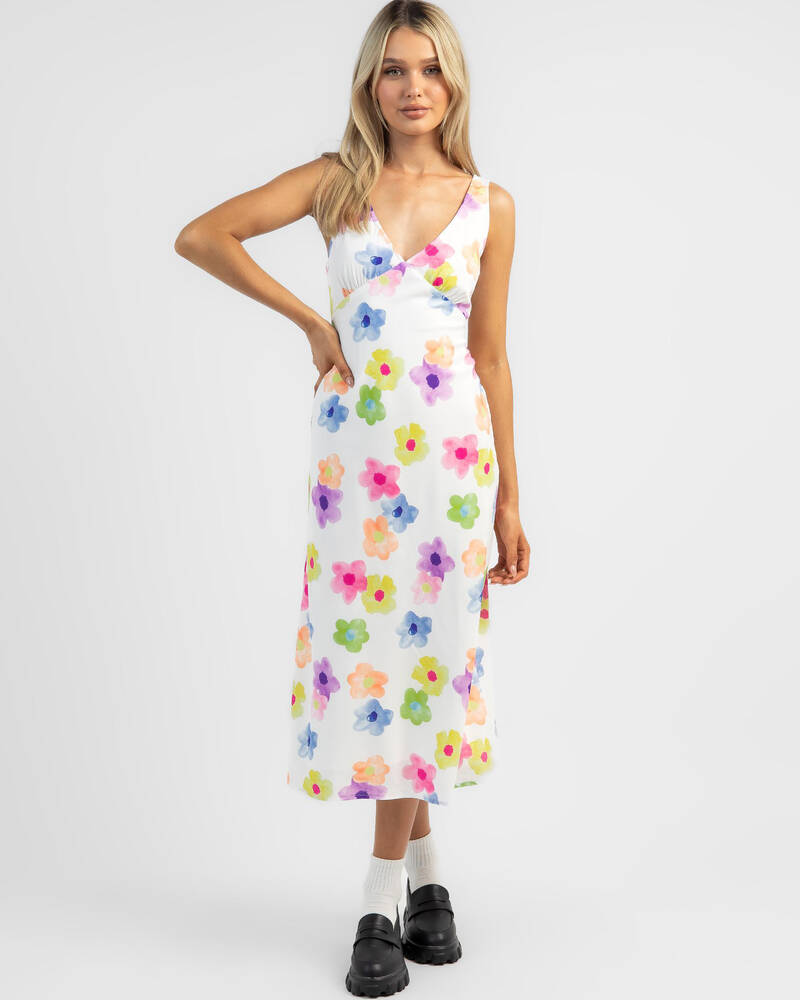 Shop Mooloola Love Bug Midi Dress In Multi Floral - Fast Shipping ...
