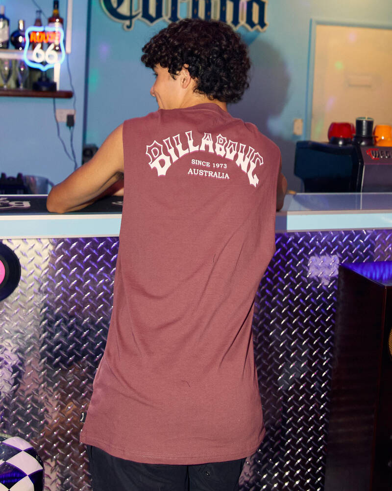 Shop Billabong Core Arch Muscle Tank In Vintage Rose - Fast Shipping ...