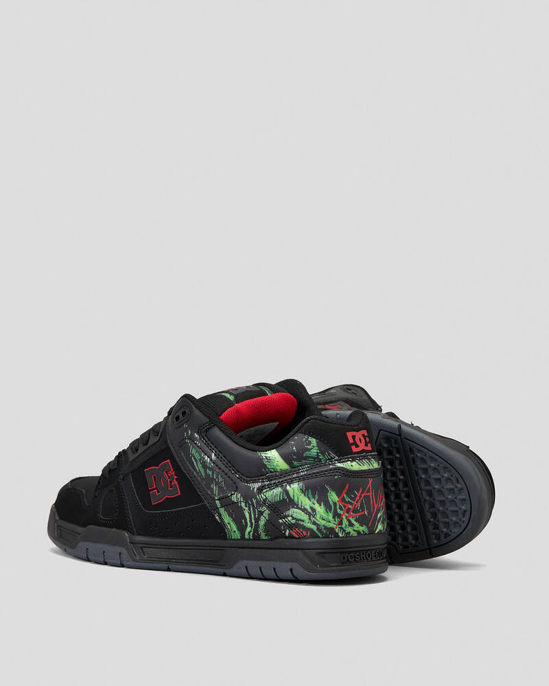 Shop DC Shoes Slayer Stag Shoes In Black/green/black - Fast Shipping ...