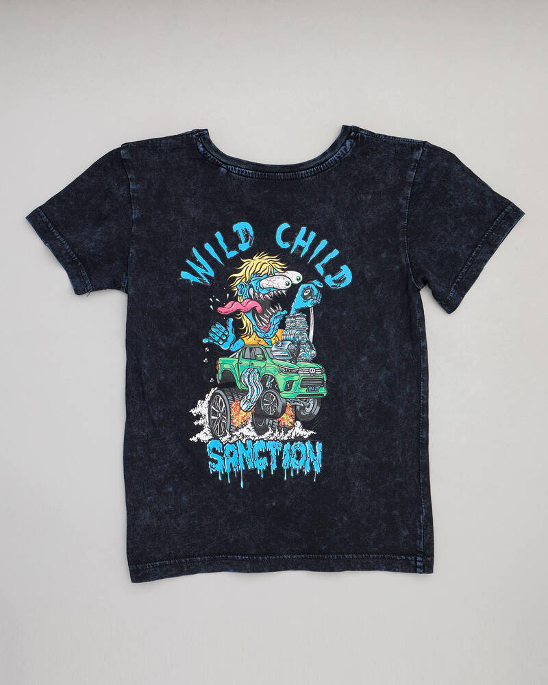 Shop Sanction Toddlers' Wild Child T-Shirt In Navy Acid - Fast Shipping ...