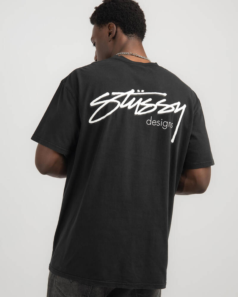 Shop Stussy Pigment Stussy Designs T-Shirt In Pigment Black - Fast ...