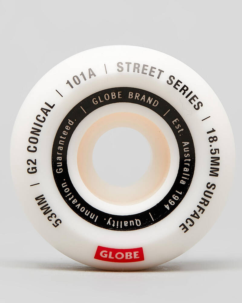 Shop Globe G2 Conical 53mm Street Skateboard Wheels In White/essential ...