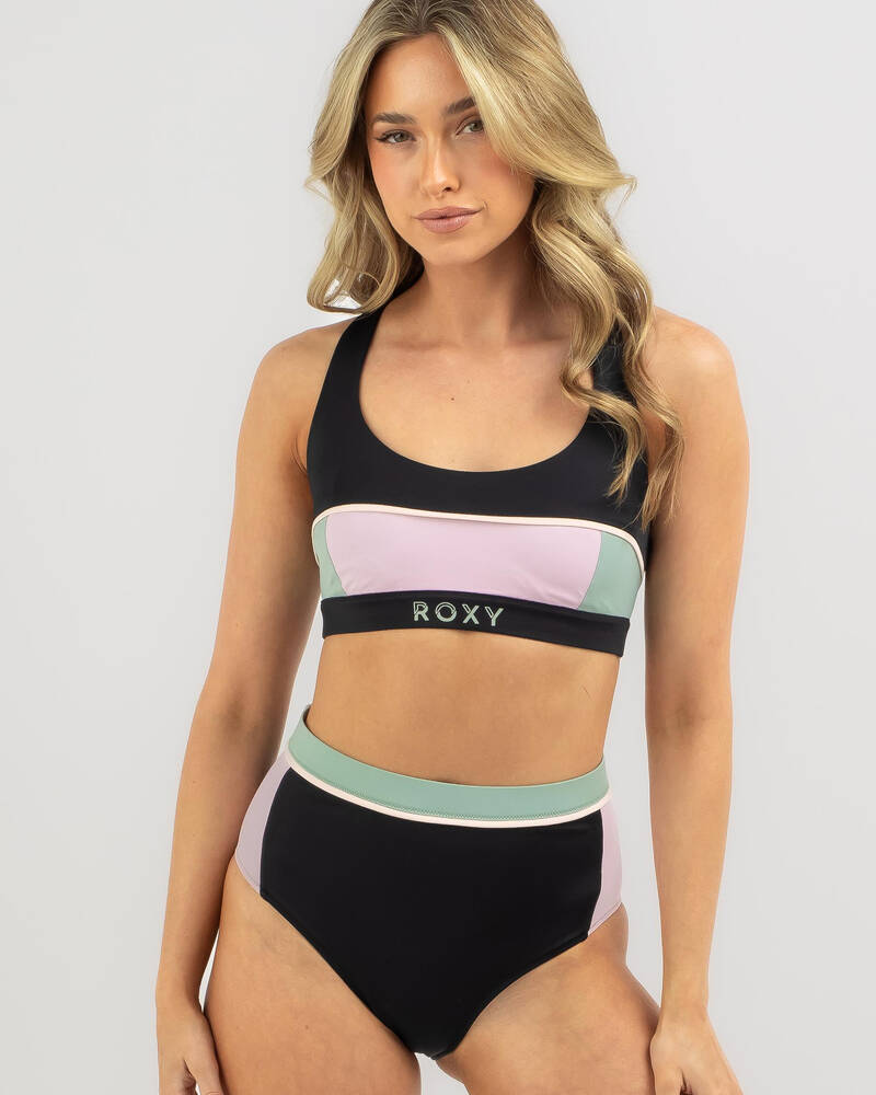 Shop Roxy Active Athletic SD Bikini Top In Anthracite - Fast Shipping & Easy Returns - City ...