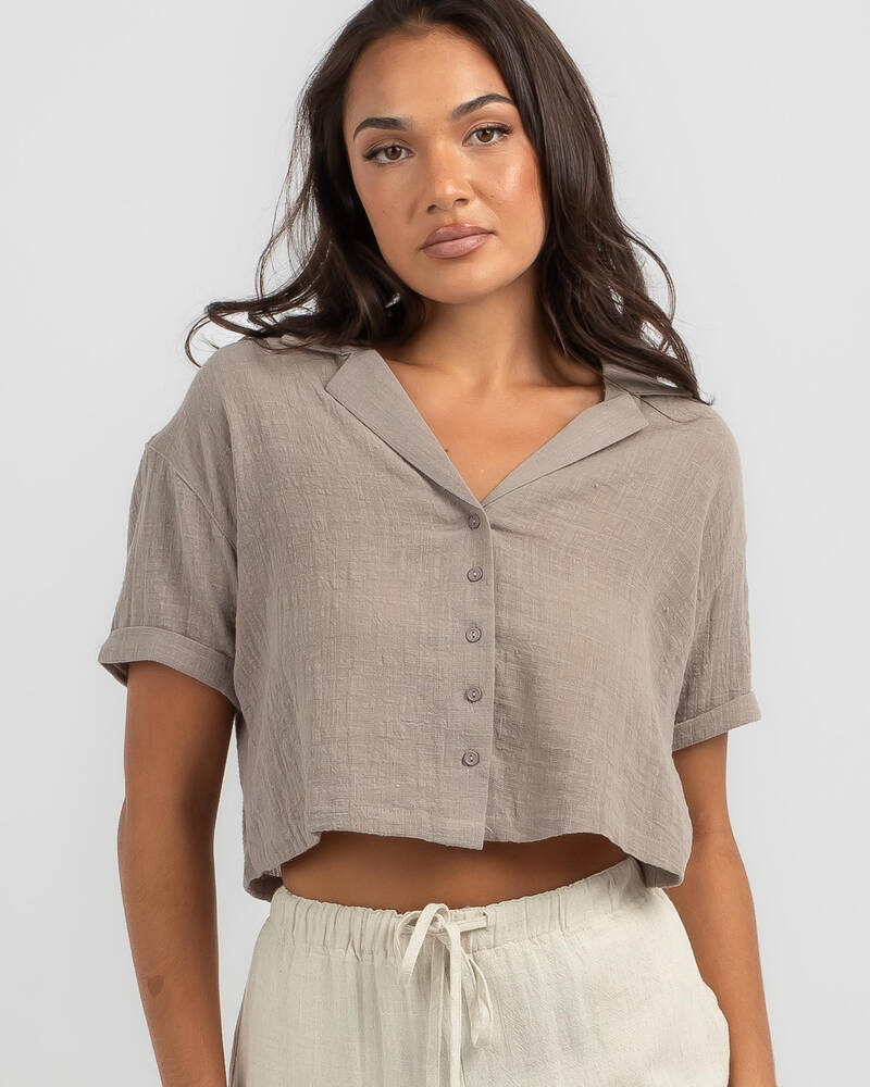 Shop Oscar St Tina Cropped Shirt In Grey - Fast Shipping & Easy Returns - City Beach Australia
