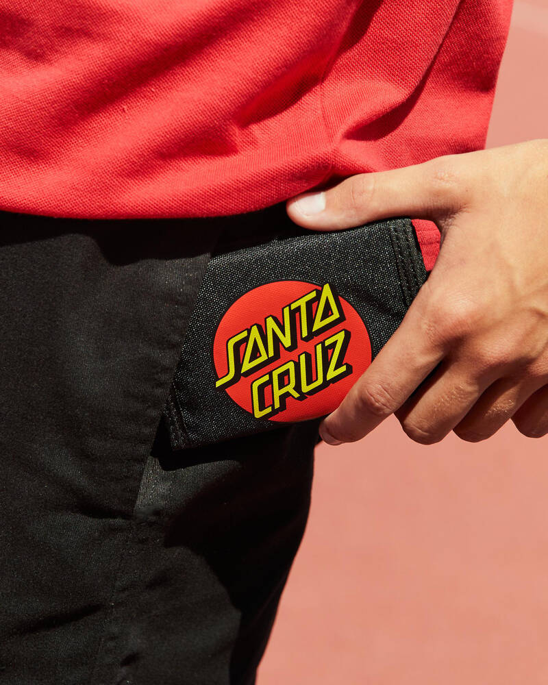 Santa Cruz Classic Dot Trifold Wallet In Black - Fast Shipping & Easy ...