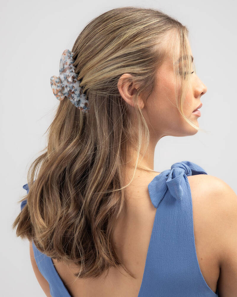 Shop Karyn In LA Oliver Hair Claw Clip In White/multi - Fast Shipping ...