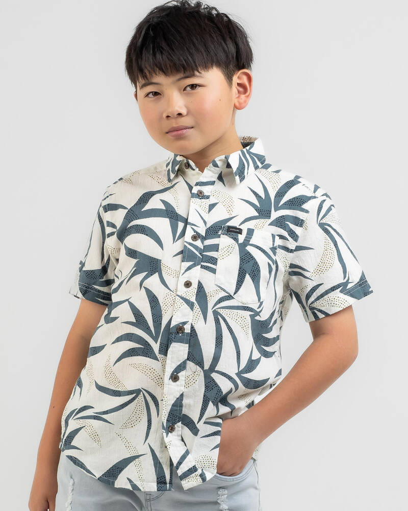 Shop Rip Curl Boys' Angourie Short Sleeve Shirt In Bone - Fast Shipping ...