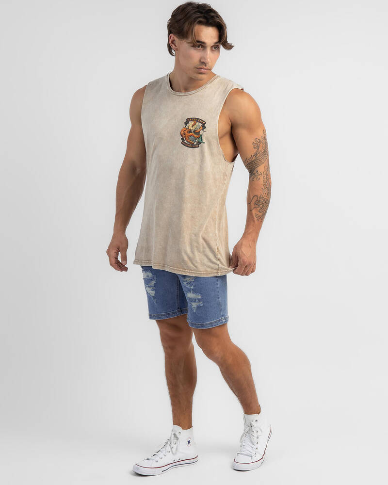 Shop Salty Life 40 Fathoms Deep Muscle Tank In Sand Acid - Fast ...