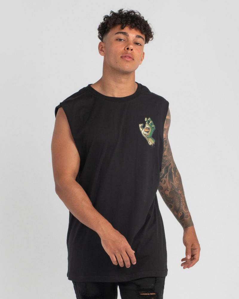 Shop Santa Cruz Camo Hope Hand Muscle Tank In Black - Fast Shipping ...