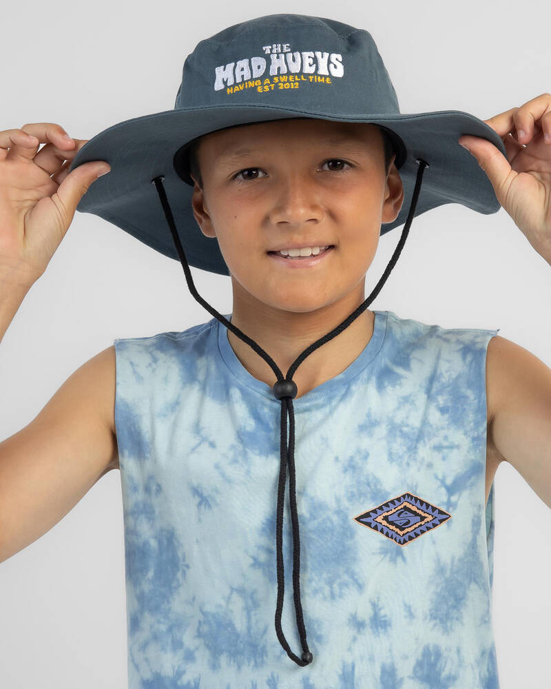 Shop The Mad Hueys Boys' Having A Swell Time Wide brim Hat In Slate ...
