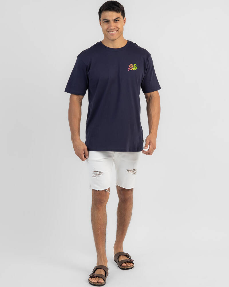 Shop Town & Country Surf Designs Border Check T-Shirt In Midnight ...