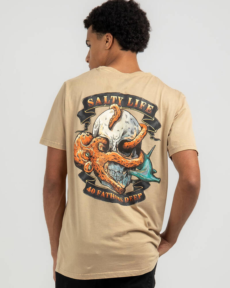 Shop Salty Life Into The Deep T-Shirt In Sand Acid - Fast Shipping ...