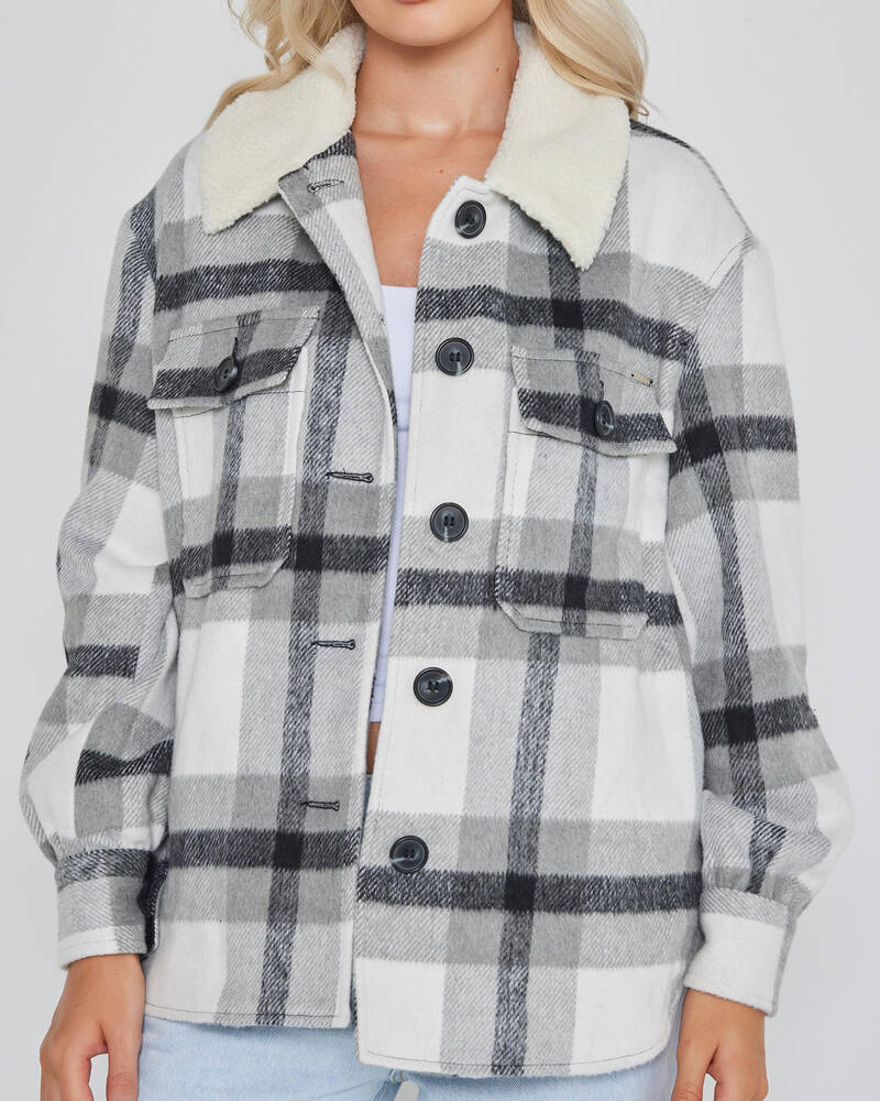 Ava And Ever Bobbie Shacket In Black/grey - Fast Shipping & Easy ...