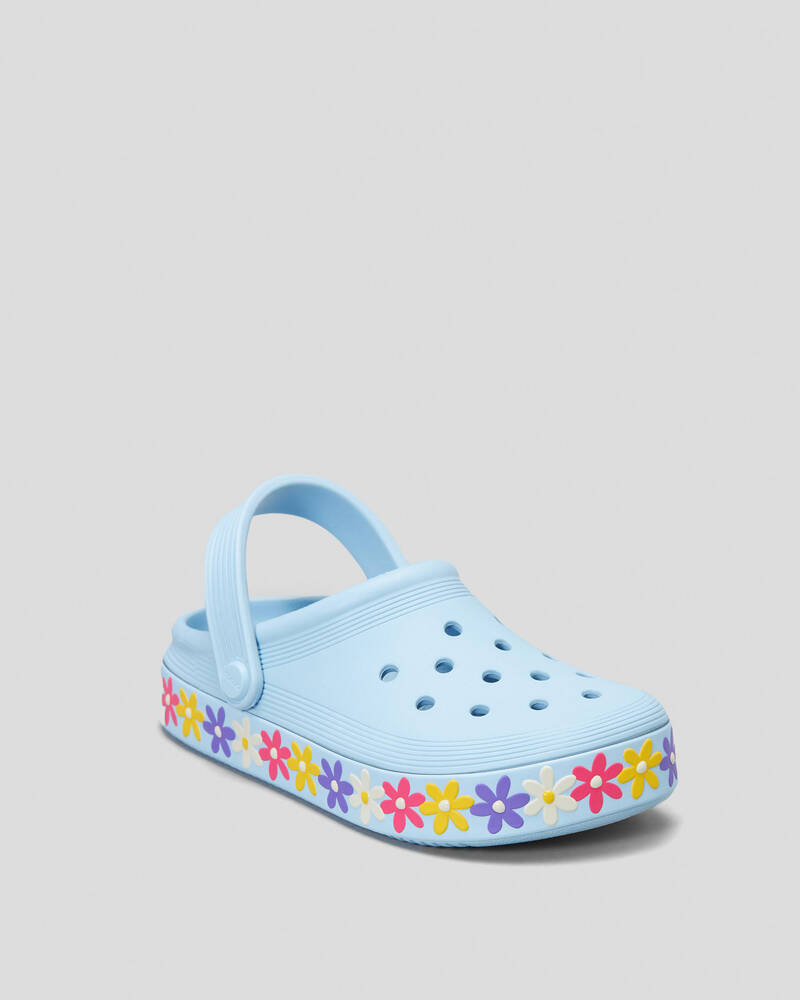 Crocs Kids' Off Court Daisy Clogs In Blue Calcite - FREE* Shipping ...