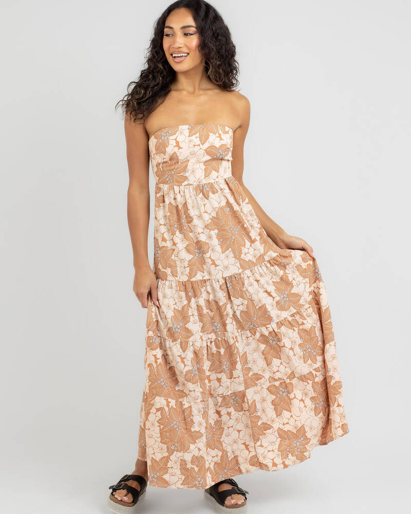 Shop Mooloola Blaize Maxi Dress In Alabaster/chocolate - Fast Shipping ...
