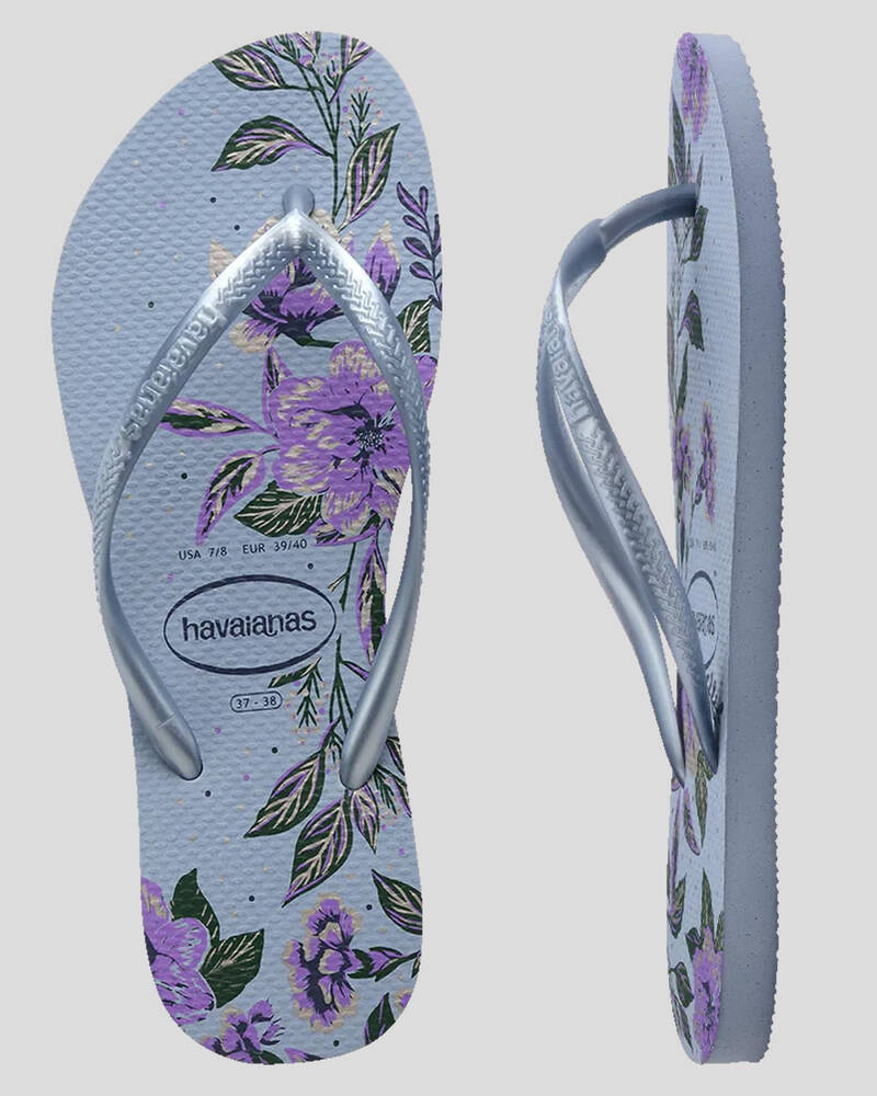 Shop Havaianas Slim Organic Thongs In Ashley Blue - Fast Shipping ...