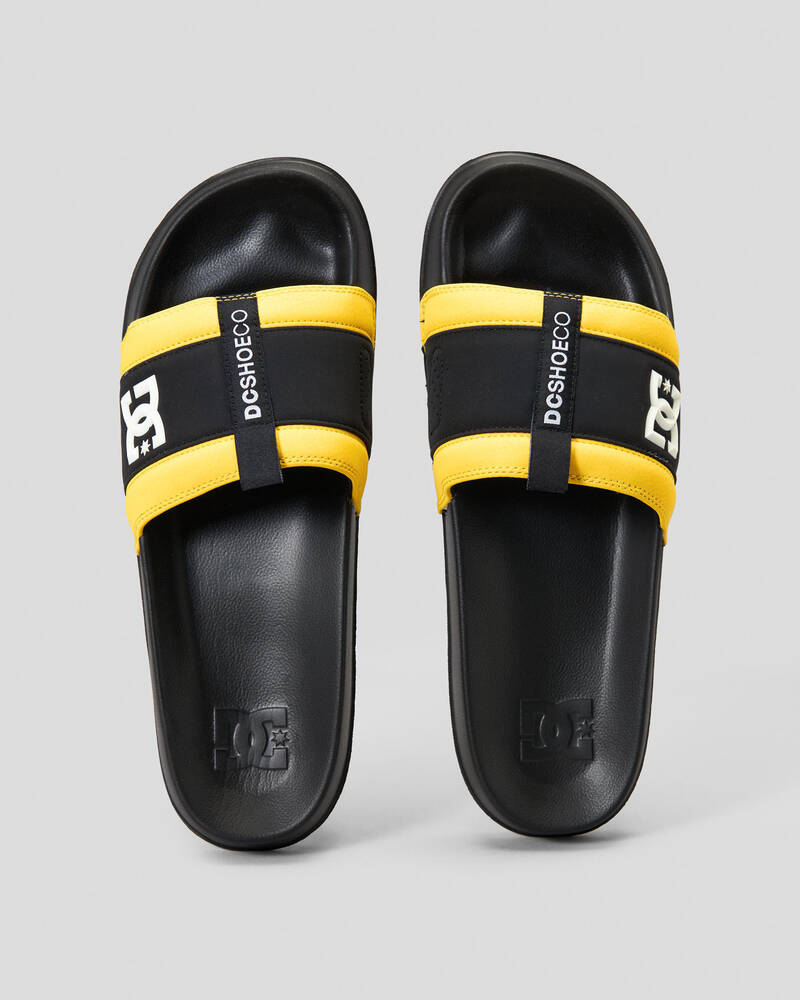 Shop DC Shoes Lynx Slides In Black/black/yellow - Fast Shipping & Easy ...