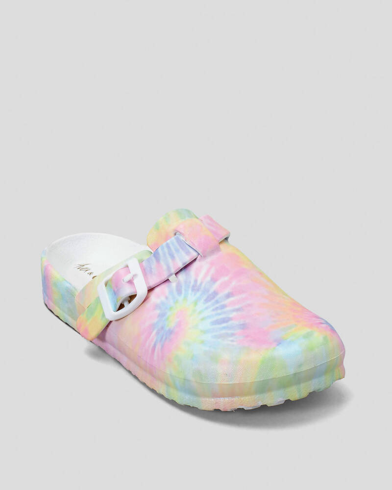 Shop Ava And Ever Girls' Remi Eva Clog Slide Sandals In Pastel Tie Dye ...