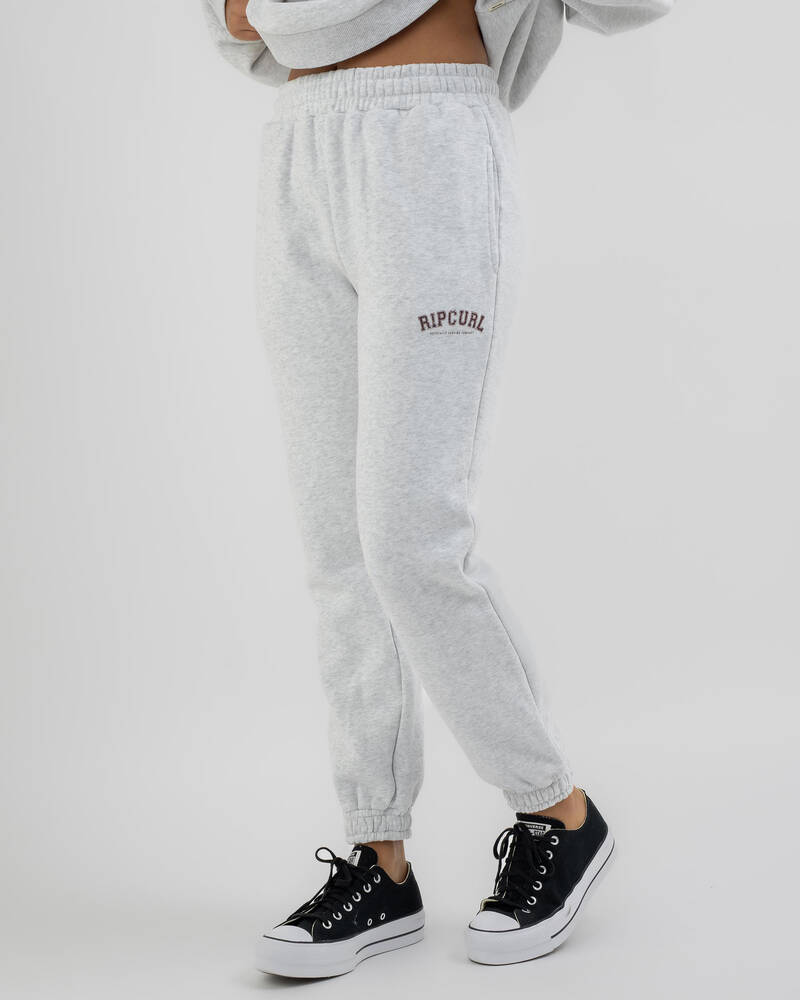 Shop Rip Curl Varsity Track Pants In Grey Marle/plum - Fast Shipping ...